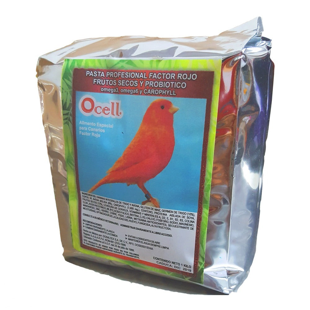 Ocell Alimento Aves Canarias Pasta Profesional Factor Rojo 1kg ...